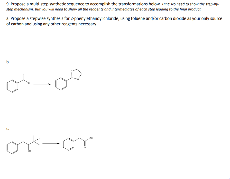 Solved 9. Propose a multi-step synthetic sequence to | Chegg.com