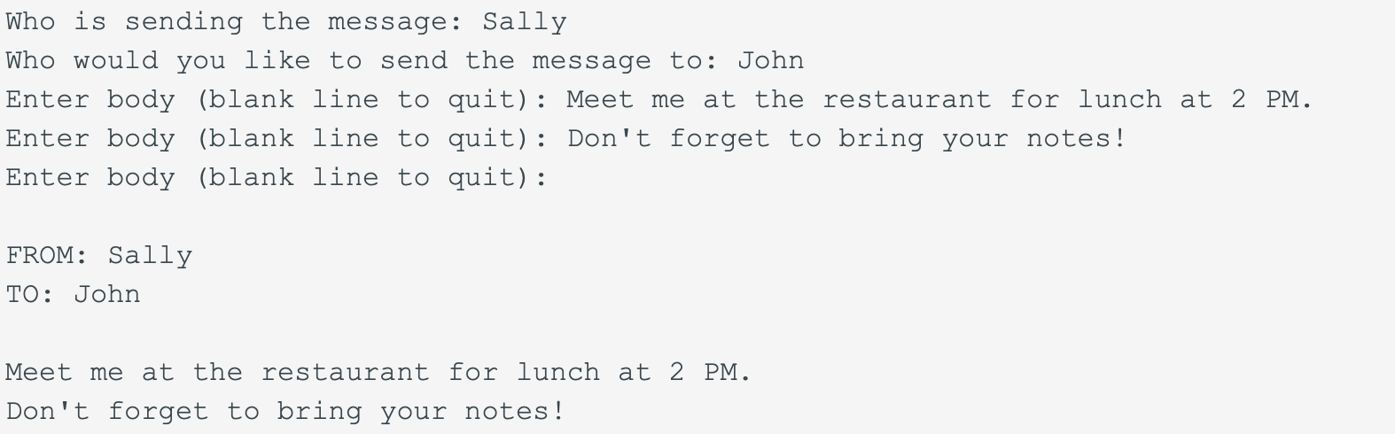 IN PYTHON 3 PLEASE! Design a class Message that | Chegg.com