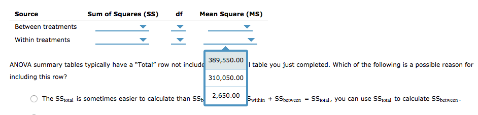 Solved 6. ANOVA calculations and rejection of the null | Chegg.com