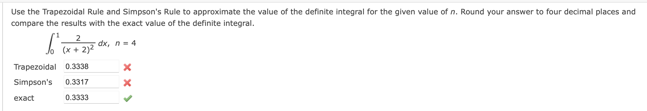 Solved Use the Trapezoidal Rule and Simpson's Rule to | Chegg.com