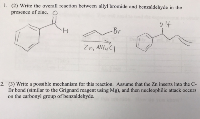 Solved 1. (2) Write the overall reaction between allyl | Chegg.com