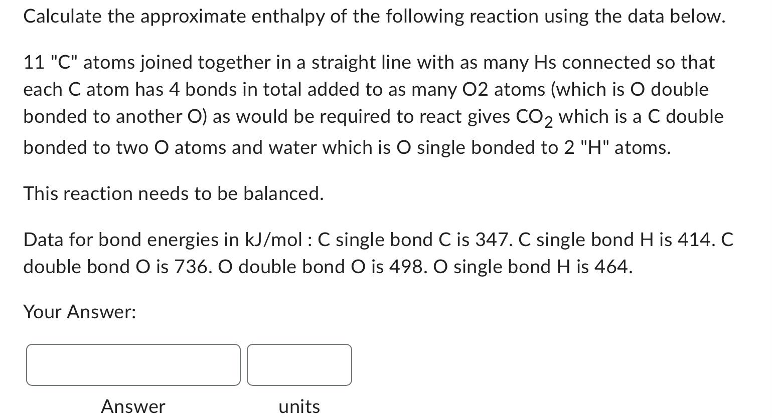 Solved Calculate the approximate enthalpy of the following | Chegg.com