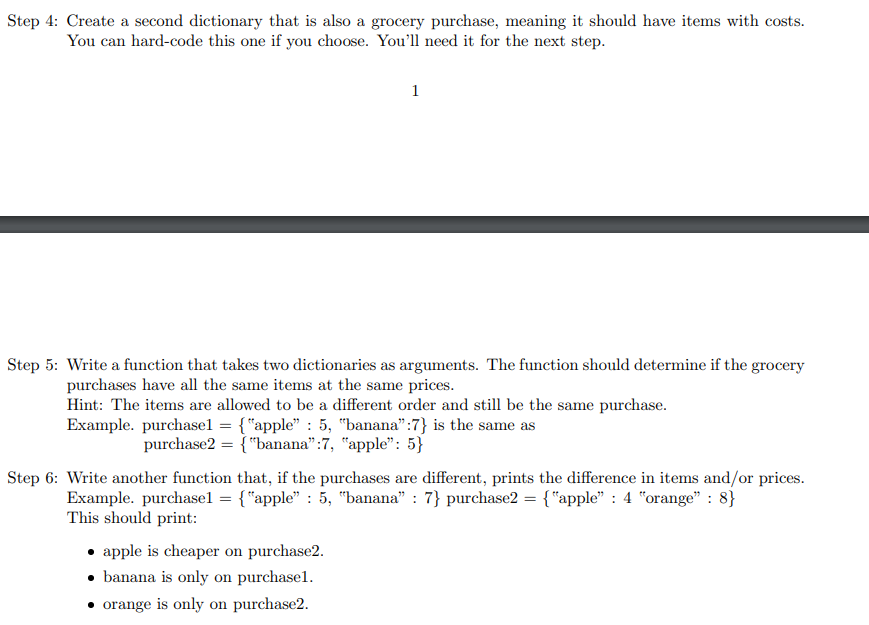 Solved tep 4: Create a second dictionary that is also a | Chegg.com