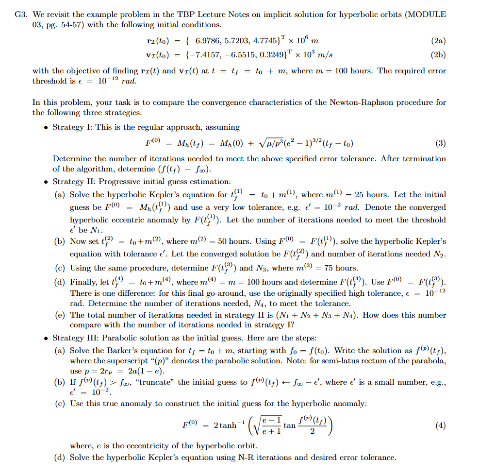 Solved G3. ﻿We revisit the example problem in the TBP | Chegg.com