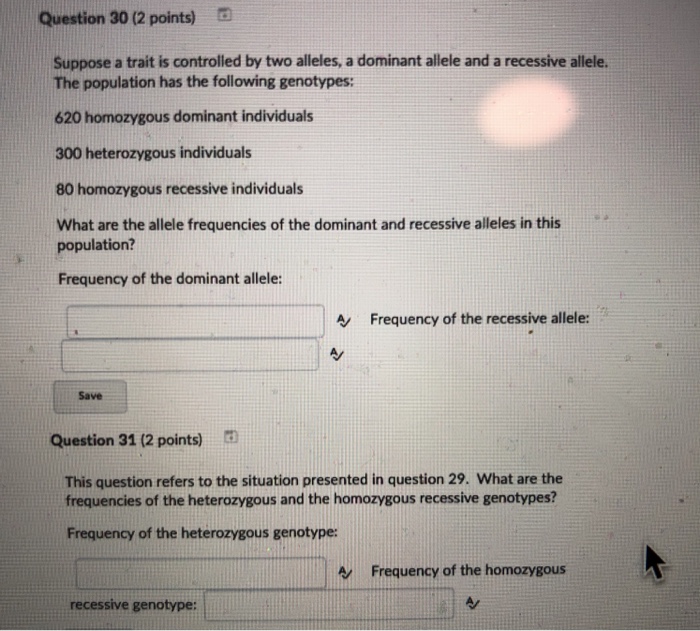 Solved Question 30 (2 points) Suppose a trait is controlled | Chegg.com