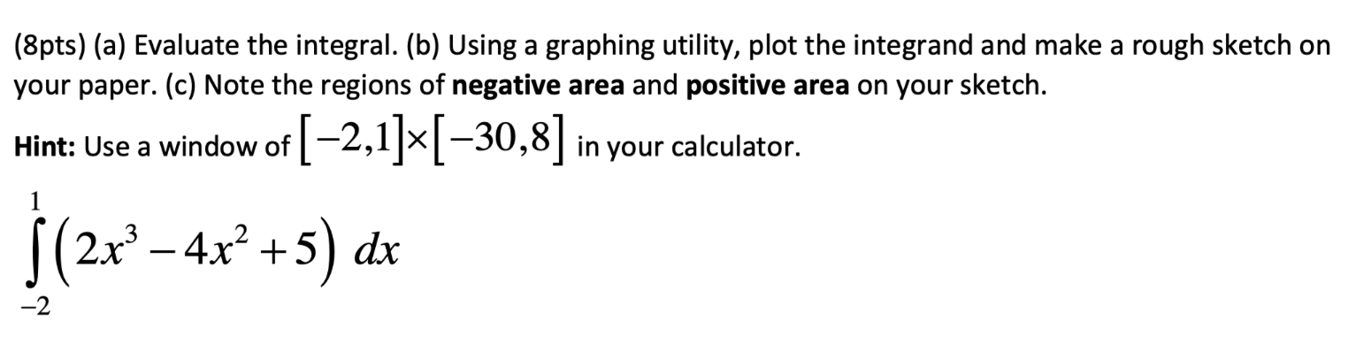 Solved (8pts) (a) Evaluate the integral. (b) Using a | Chegg.com