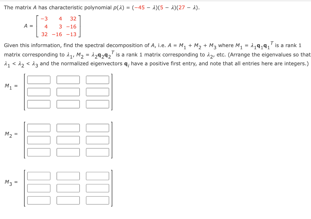Solved The matrix A has characteristic polynomial p(x) = | Chegg.com