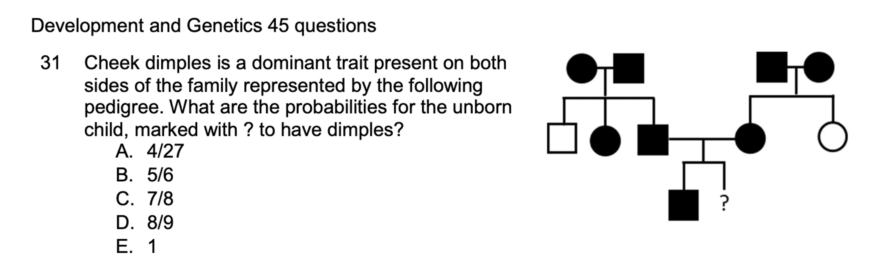 Solved Development and Genetics 45 ﻿questions31 ﻿Cheek | Chegg.com