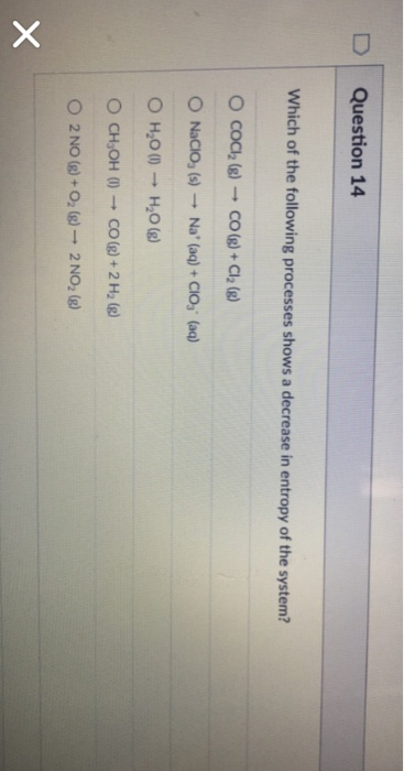Solved D Question 14 Which of the following processes shows | Chegg.com