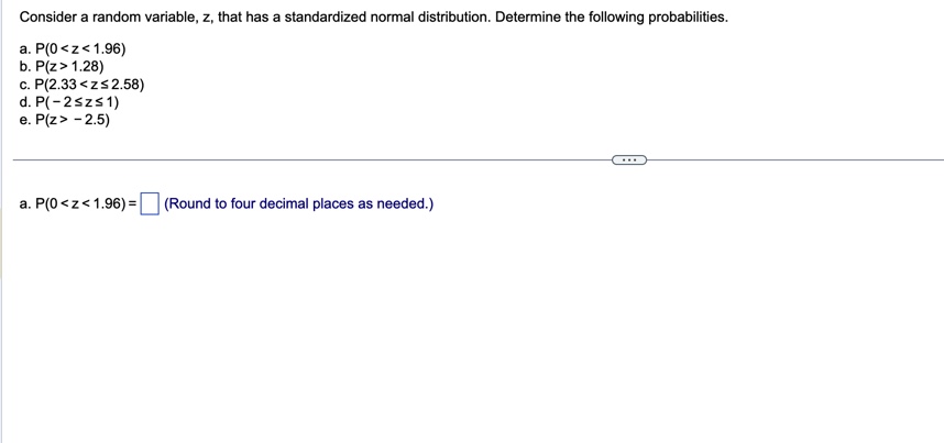 Solved Consider a random variable, z, that has a | Chegg.com