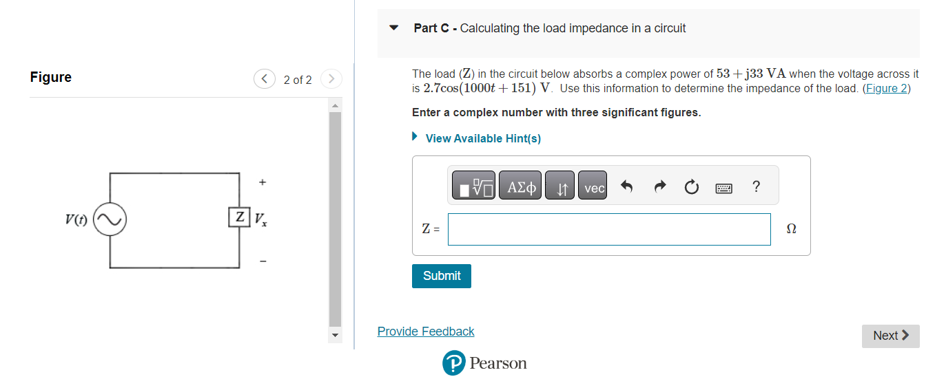 Solved Part C - Calculating the load impedance in a circuit | Chegg.com Solved Part C - Calculating the load impedance in a circuit | Chegg.com