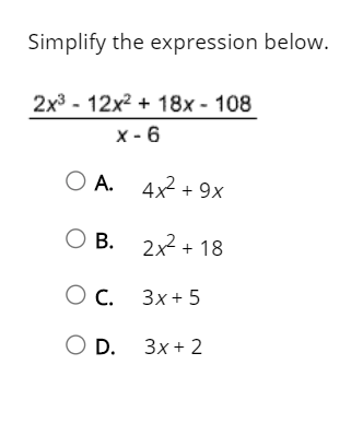 Solved Simplify the expression below. 3x3 - 15x2 + 15x - 75 | Chegg.com