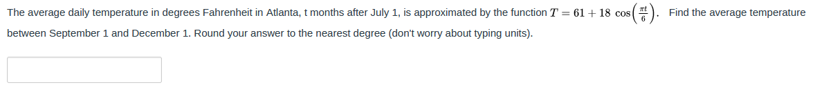 Solved Find the average temperature The average daily | Chegg.com