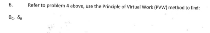 Solved 6. Refer to problem 4 above, use the Principle of | Chegg.com
