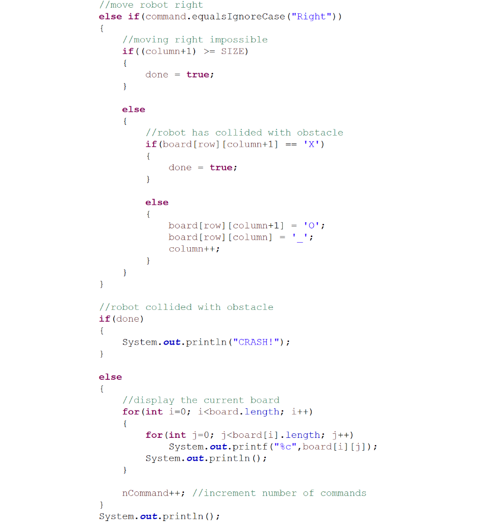 Solved Robot code that simulates the robot running a queue | Chegg.com