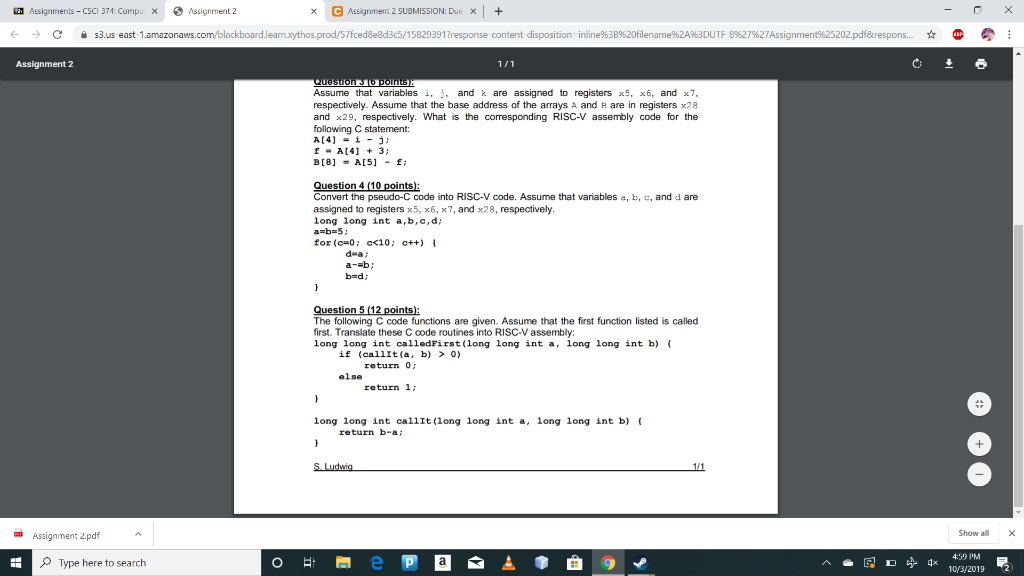 Assignments - CSCI 374: Compu. x Assignment 2 X C | Chegg.com
