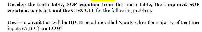 Solved Develop the truth table, SOP equation from the truth | Chegg.com