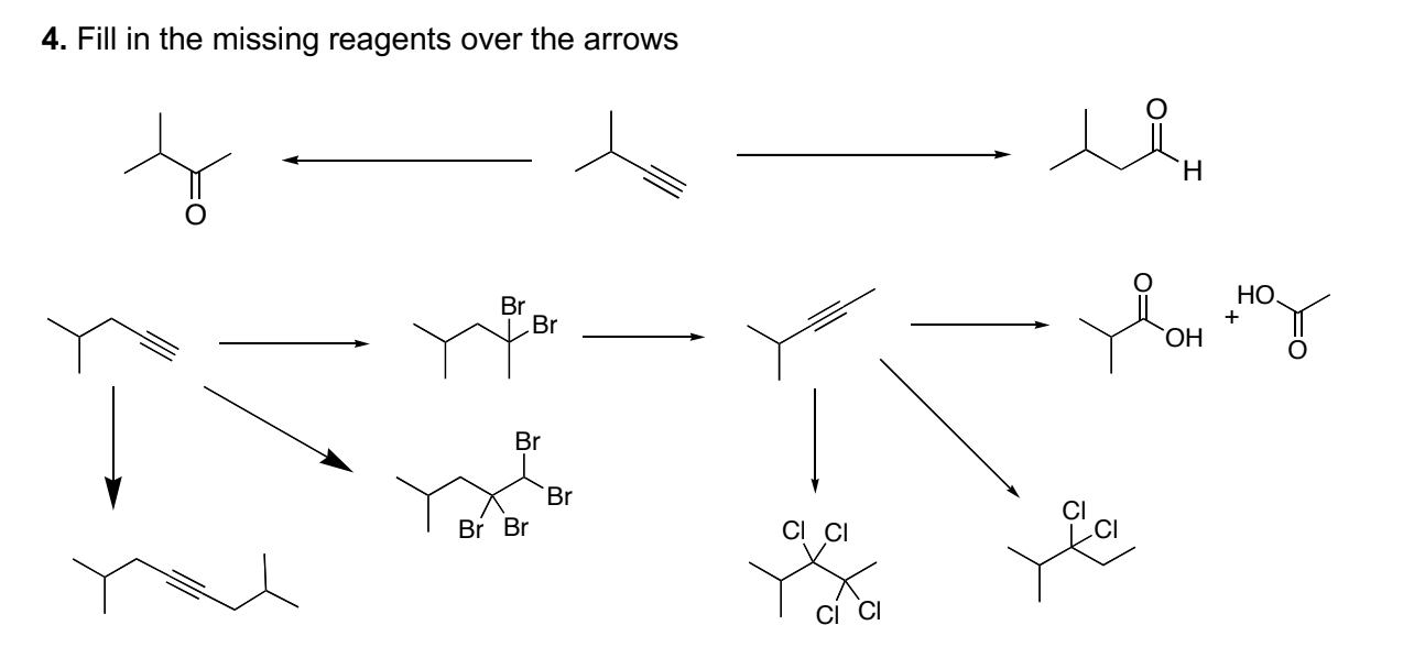 Solved 4. Fill in the missing reagents over the arrows | Chegg.com