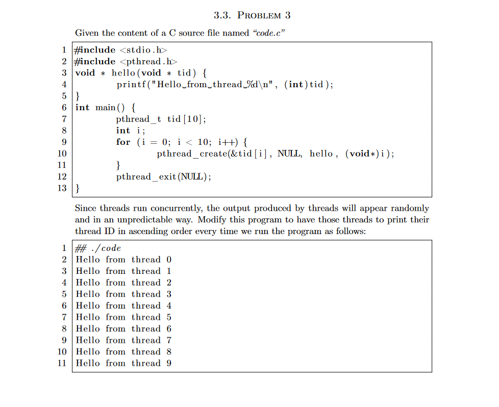 Solved 3.3. PROBLEM 3 Given the content of a C source file | Chegg.com
