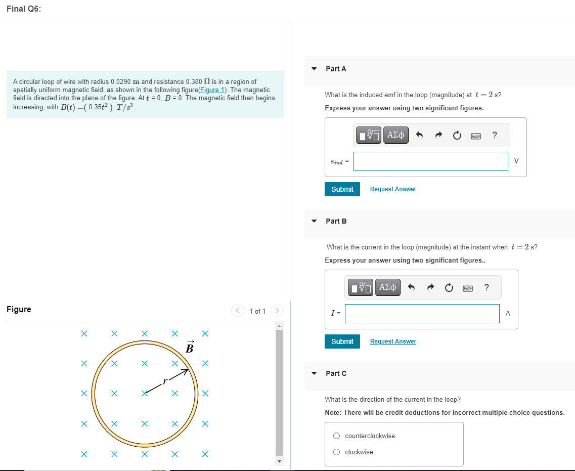 Solved A circular loop of wire with radius 0.0290 m and | Chegg.com