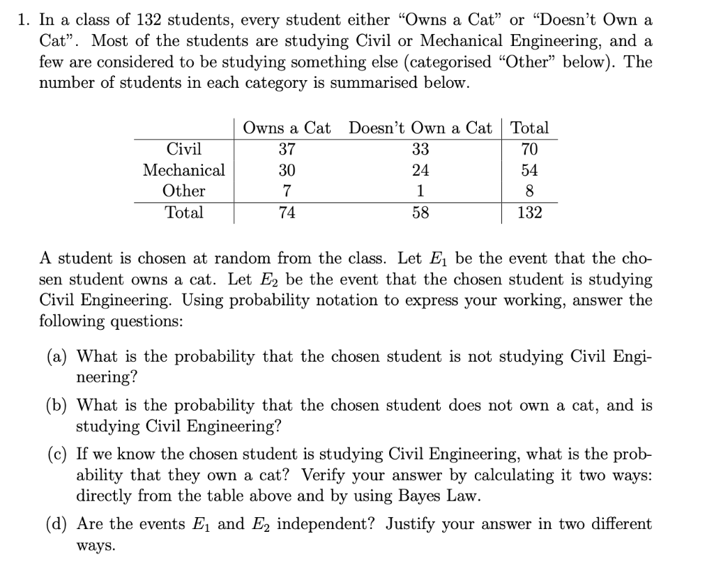 Solved 1. In a class of 132 students, every student either | Chegg.com