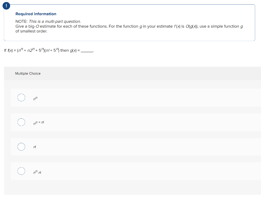 Solved ! Required information NOTE: This is a multi-part | Chegg.com