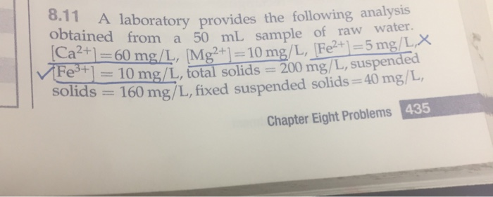 Solved 8.11 A laboratory provides the following analysis | Chegg.com