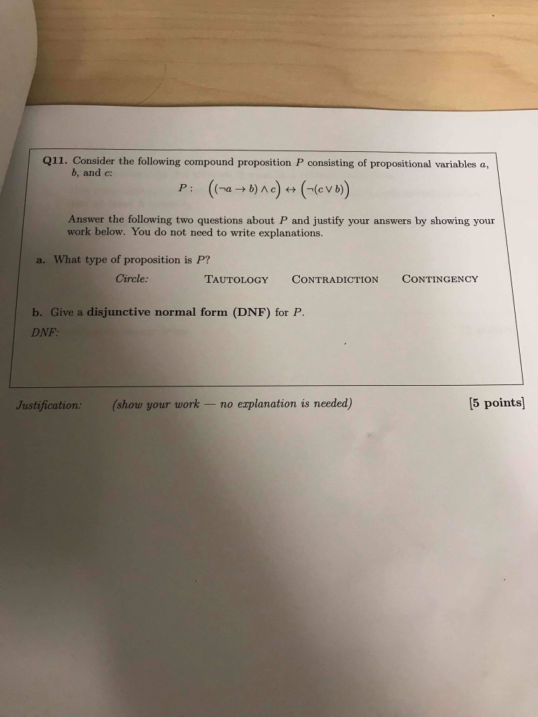 Solved Q11. Consider the following compound proposition P | Chegg.com