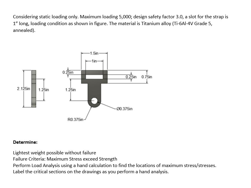 Solved Considering static loading only. Maximum loading | Chegg.com