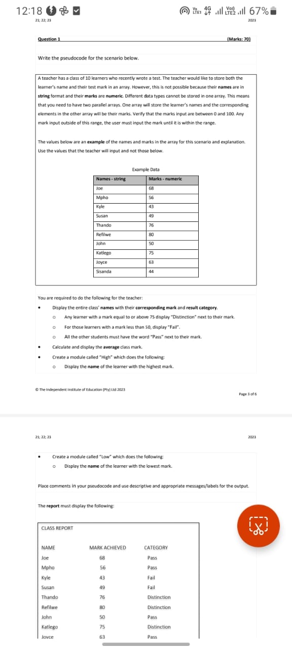 Solved A teacher has a class of 10 learners who recently | Chegg.com