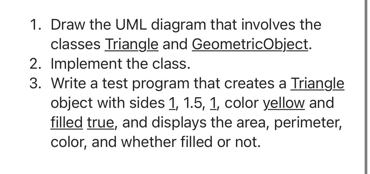 Solved 1. Draw the UML diagram that involves the classes | Chegg.com