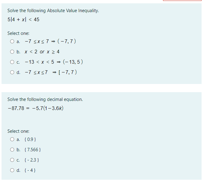 Solved Solve the following fraction Absolute Value Equation. | Chegg.com