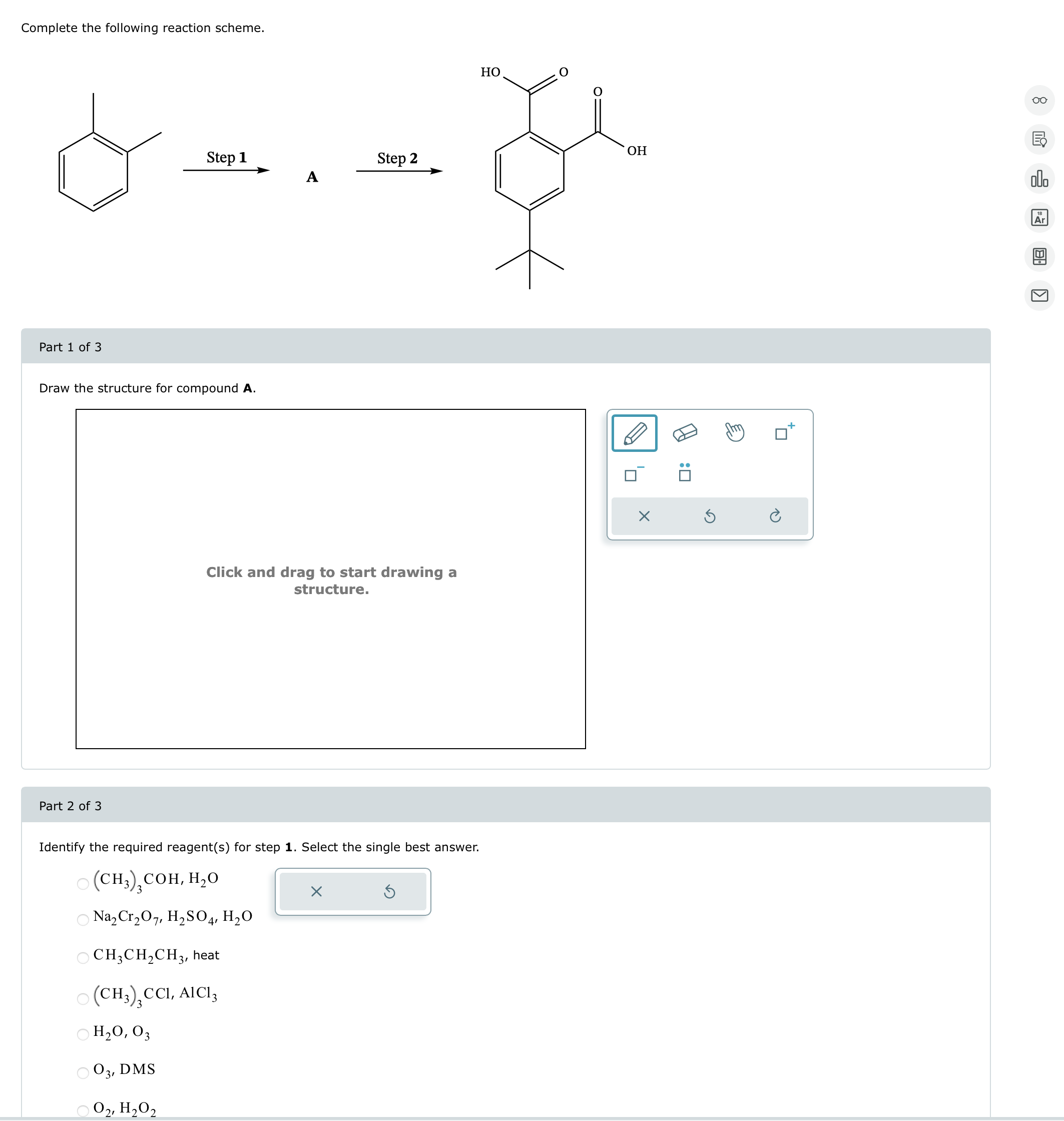 Solved Complete the following reaction scheme. Part 2 ﻿of | Chegg.com