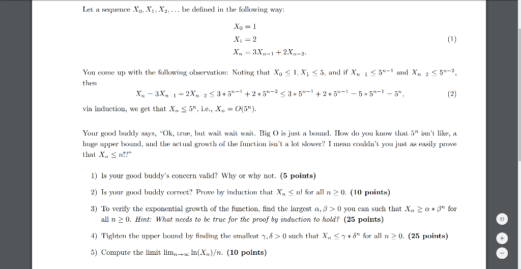 Solved Let a sequence X0,X1, X2.... be defined in the | Chegg.com