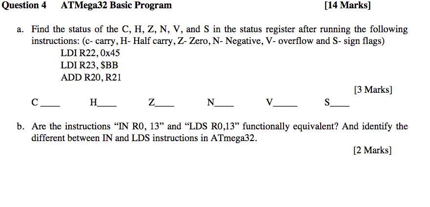 Solved [14 Marks] Question 4 ATMega32 Basic Program a. Find | Chegg.com