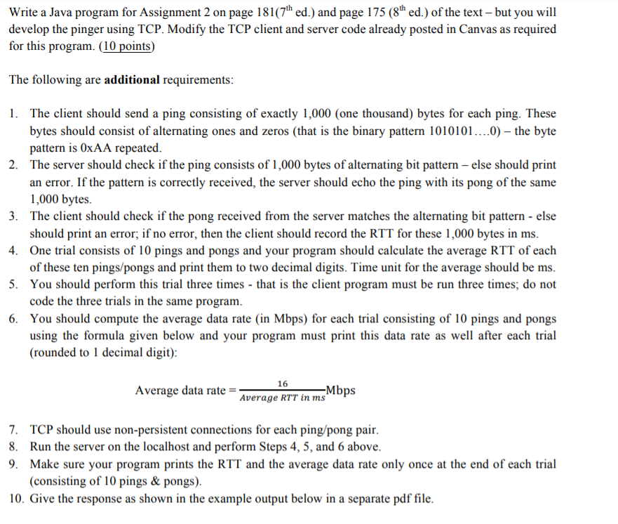 Solved Assignment 2: UDP Pinger In this programming | Chegg.com