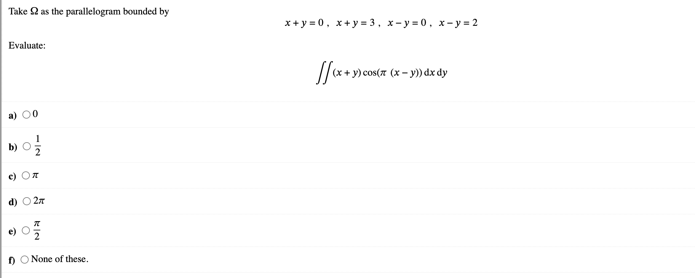 Solved Take Ω as the parallelogram bounded by | Chegg.com