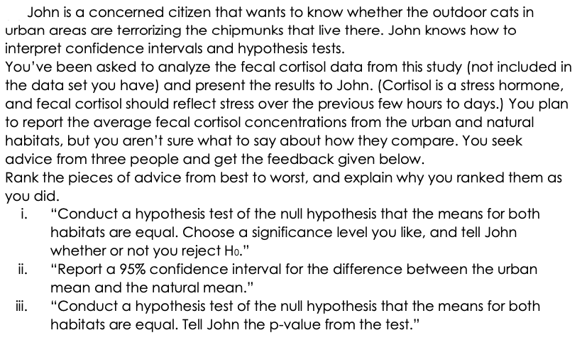 Solved Rank the "advice" from best to worst and explain why | Chegg.com