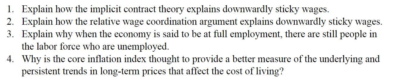Solved 1. Explain how the implicit contract theory explains | Chegg.com