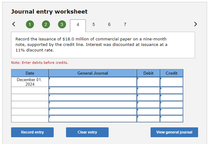 Solved Journal entry worksheet 4 7 Record a three-month bank | Chegg.com