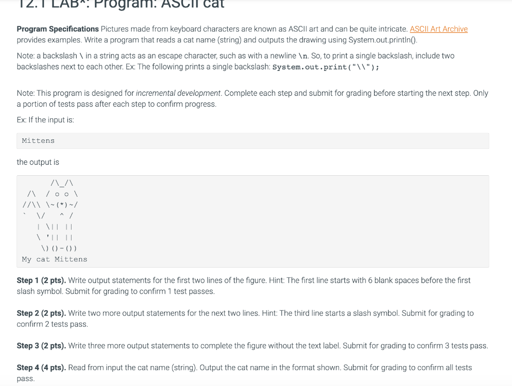 Solved Program Specifications Pictures made from keyboard | Chegg.com