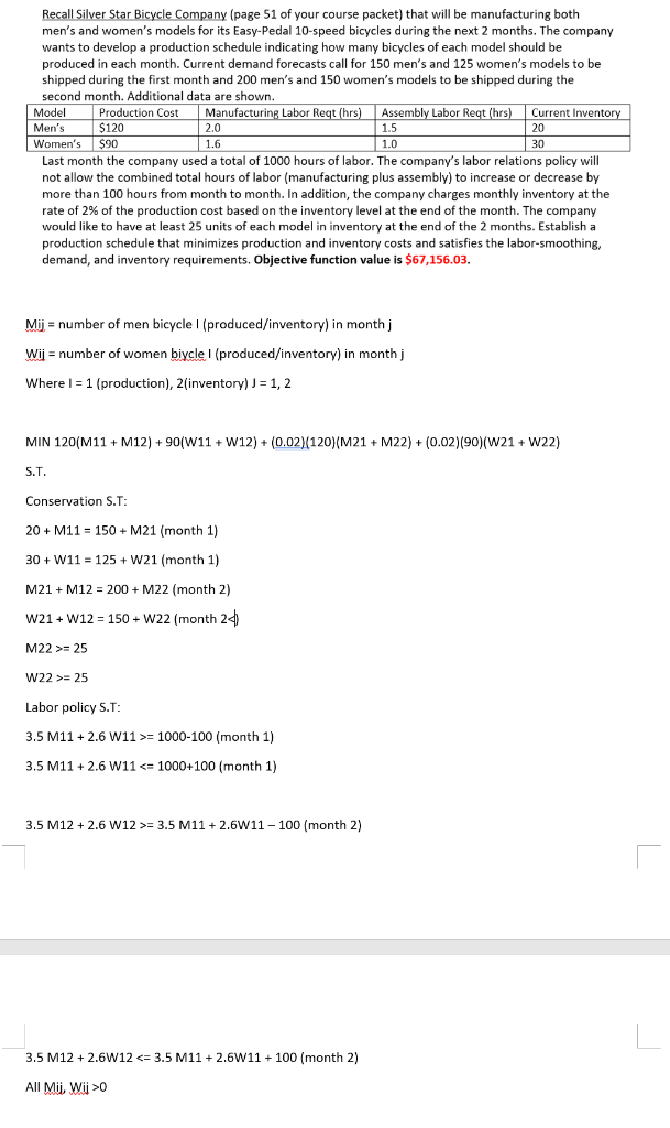 Solved 1) Complete the LP model using Excel's Solver in | Chegg.com