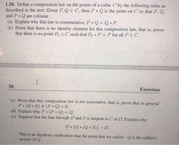 Solved 1.10. Define a composition law on the points of a | Chegg.com