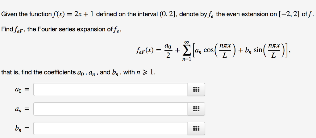 Solved Given the functionf(x) = 2x + 1 defined on the | Chegg.com