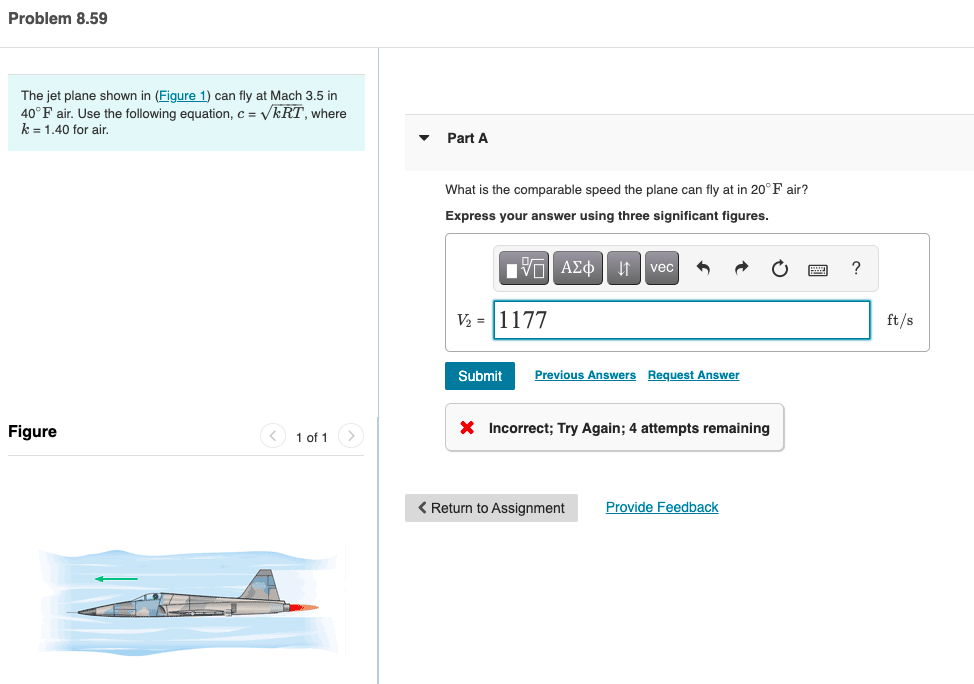 Solved Problem 8.59 The jet plane shown in (Figure 1) can | Chegg.com