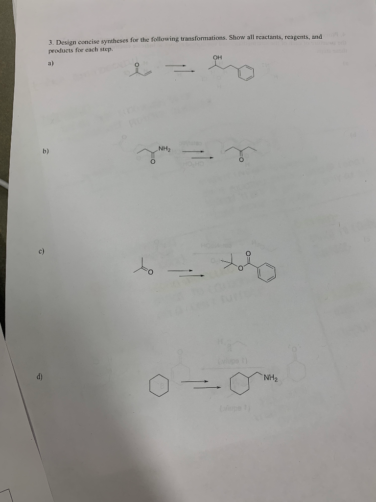 Solved 3. Design concise syntheses for the following | Chegg.com