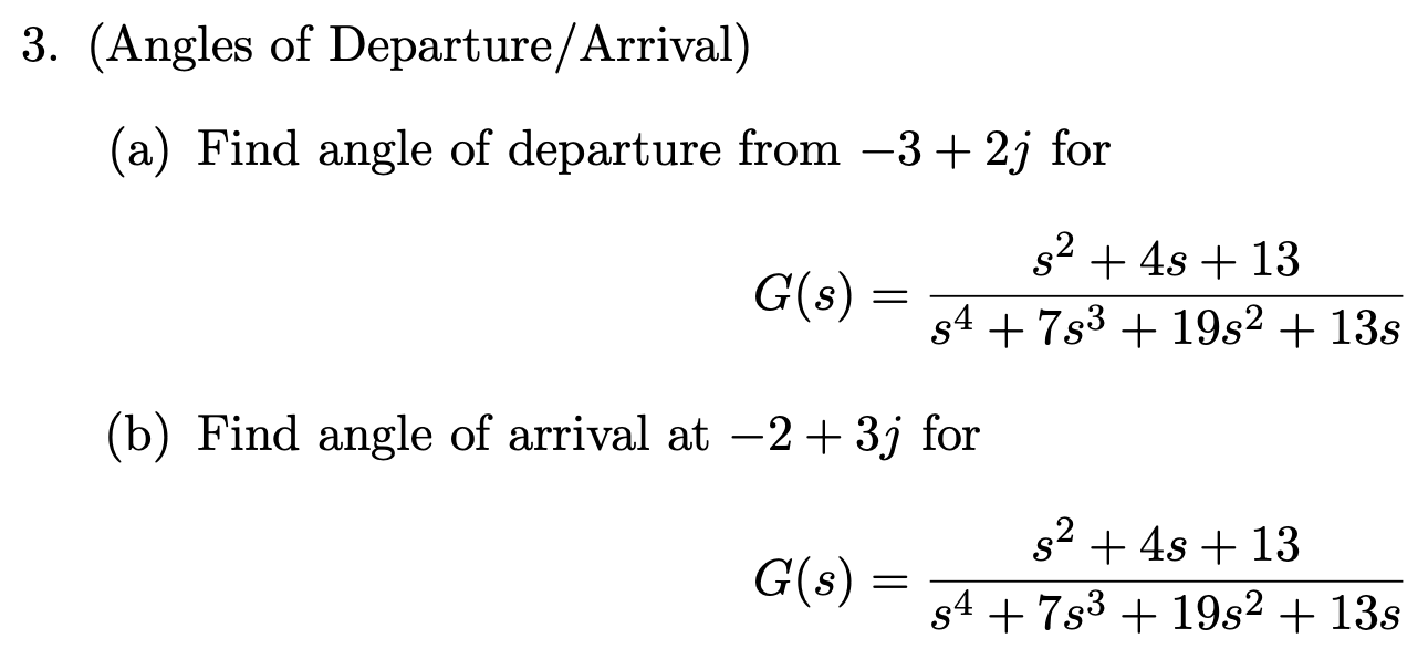 Solved 3. (Angles of Departure/ Arrival) (a) Find angle of | Chegg.com