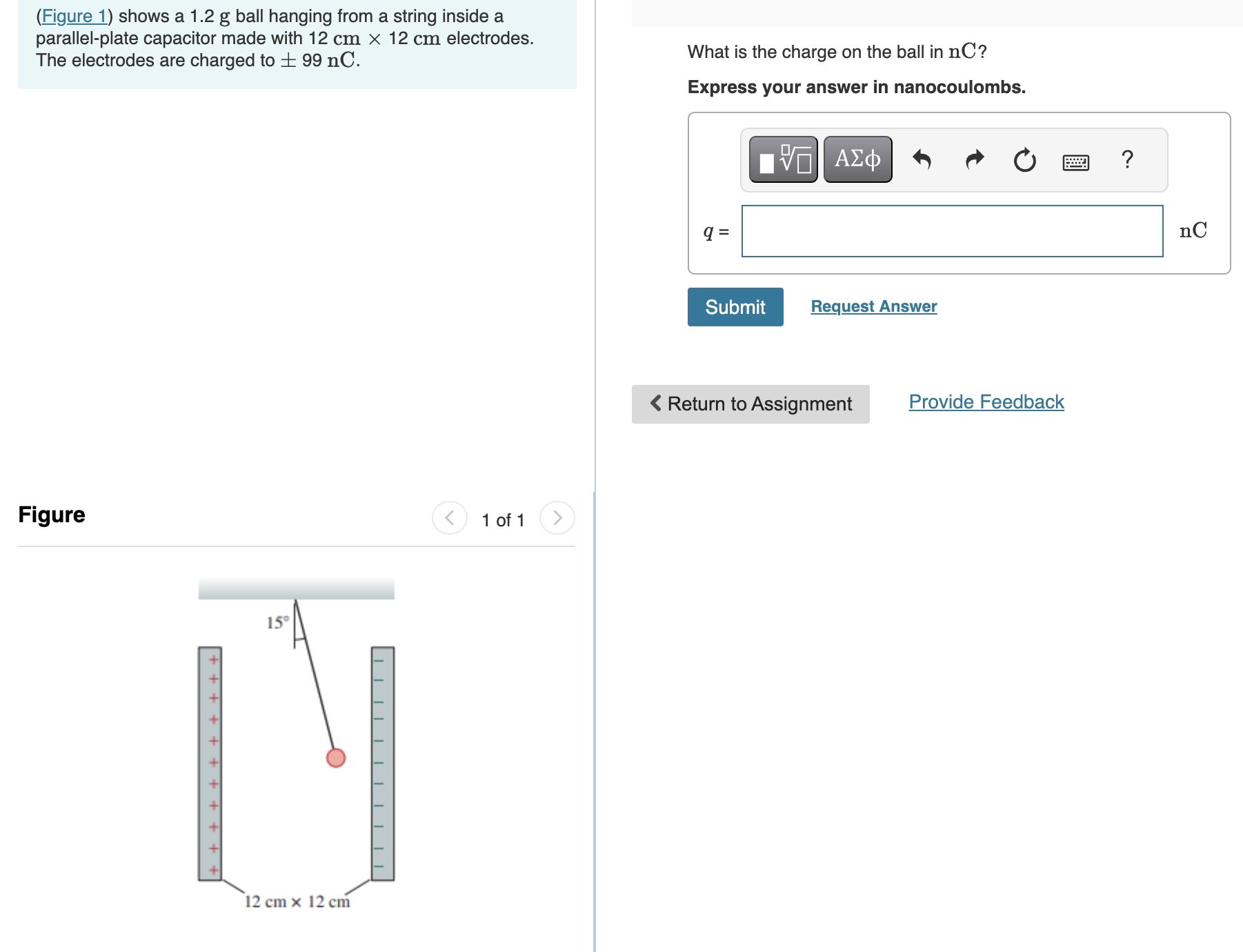Solved (Figure 1) ﻿shows a 1.2 ﻿g ball hanging from a string | Chegg.com