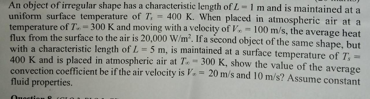 Solved An object of irregular shape has a characteristic | Chegg.com