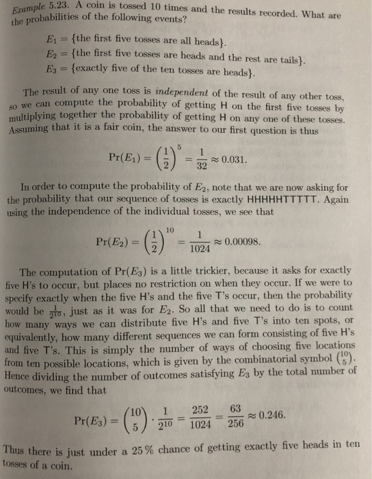 Solved 5.21. We continue with the coin tossing scenario from | Chegg.com